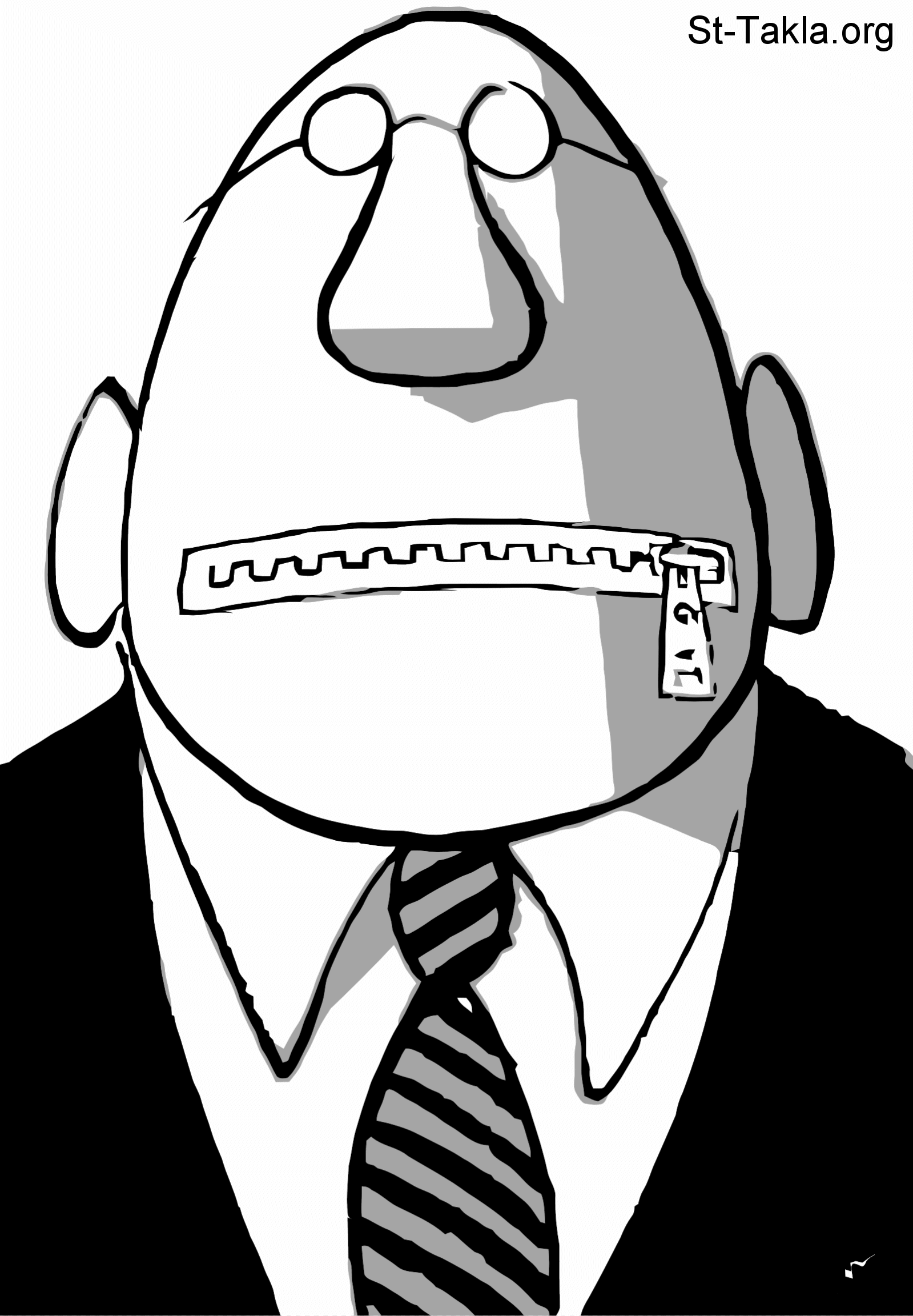 Image: No Talking Cartoon Man صورة بدون كلام، هدوء، صمت